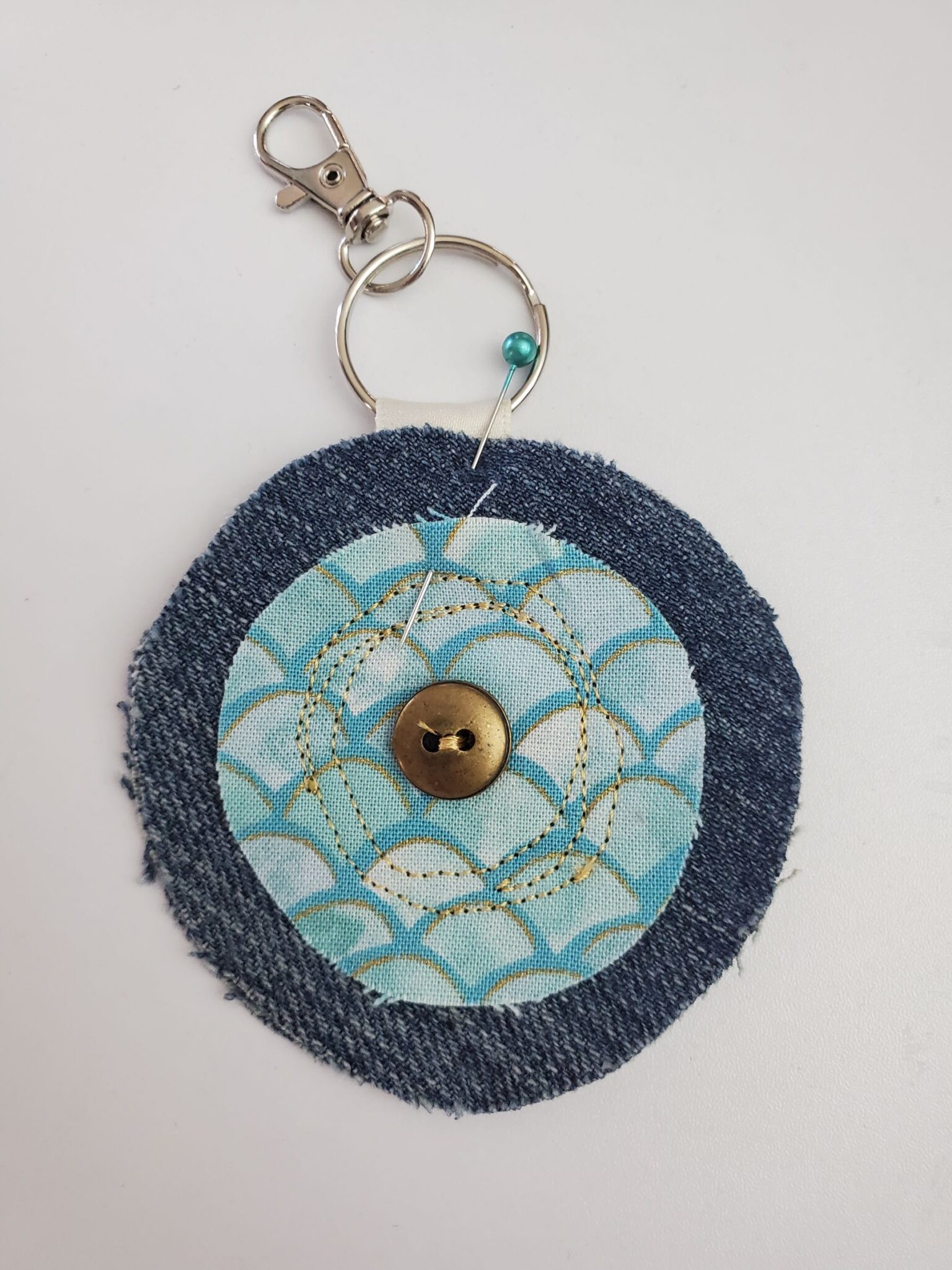 How To Sew An Upcycled Keychain From Old Denim & Fabric Scraps | Sassy ...