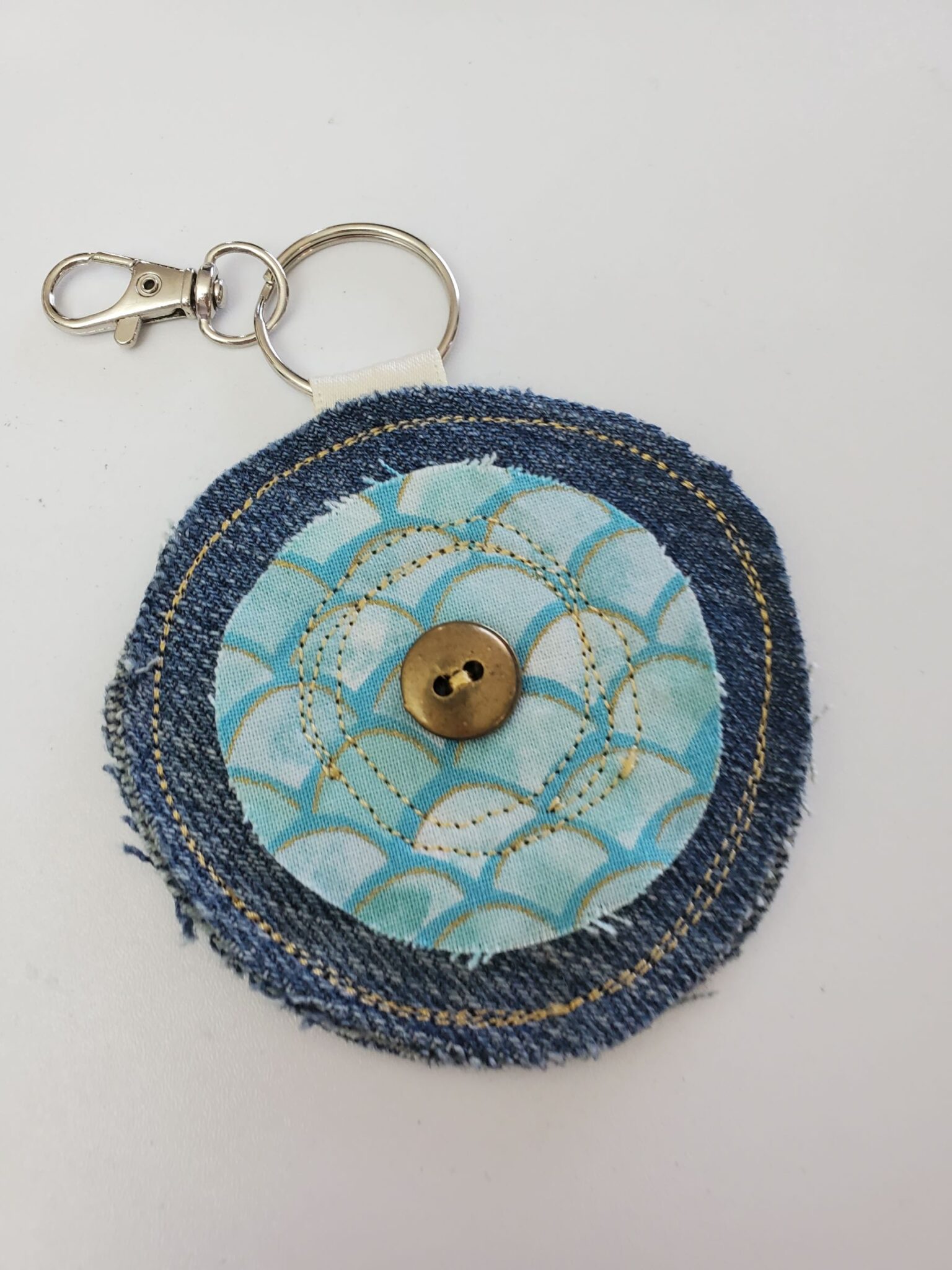 How To Sew An Upcycled Keychain From Old Denim & Fabric Scraps | Sassy ...