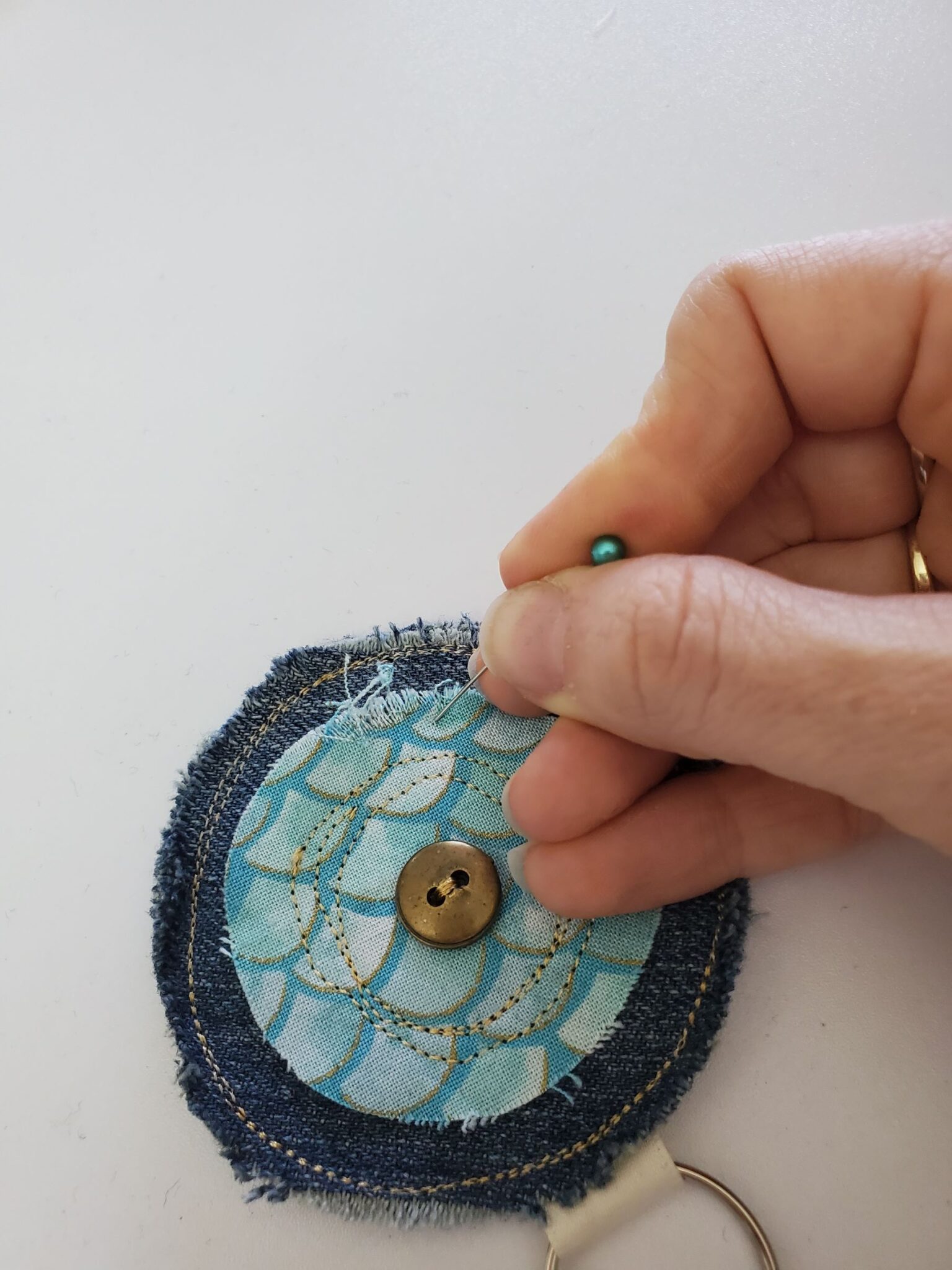 How To Sew An Upcycled Keychain From Old Denim & Fabric Scraps | Sassy ...