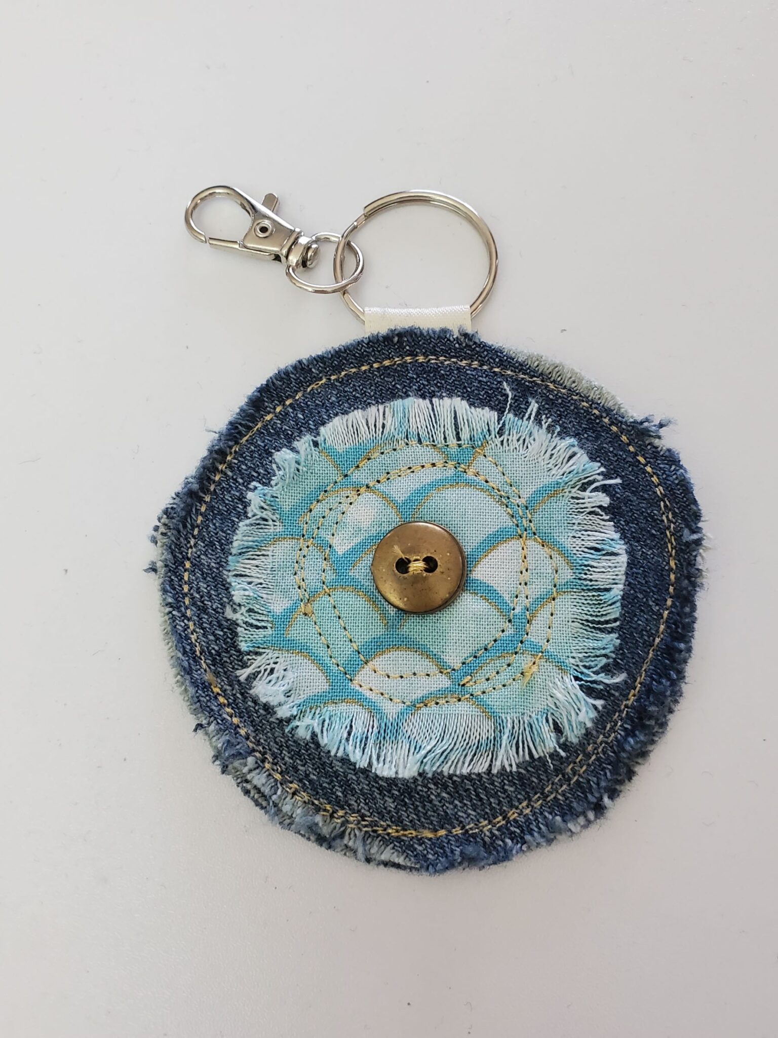 How To Sew An Upcycled Keychain From Old Denim & Fabric Scraps | Sassy ...